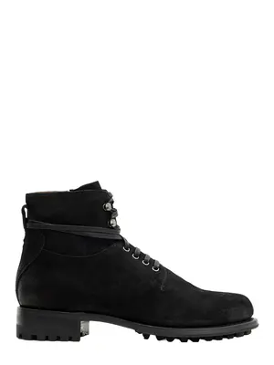 John Varvatos Moto Suede Work Boots - Mineral Black