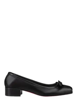CHRISTIAN LOUBOUTIN Mamaflirt Leather Red Sole Ballerina Pumps - Black