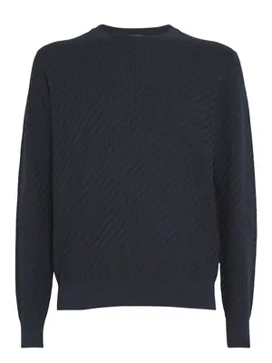 Brioni Cotton-silk-cashmere Sweater - Blue