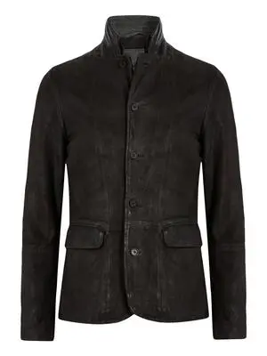 ALLSAINTS Leather Survey Blazer - Grey