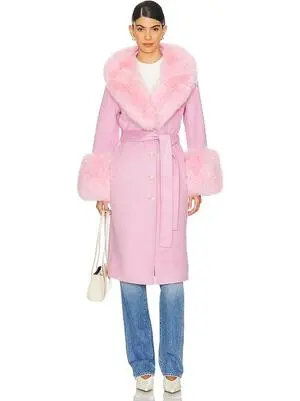SUSANNA CHOW Jojo Cashmere Fur Coat - Pink