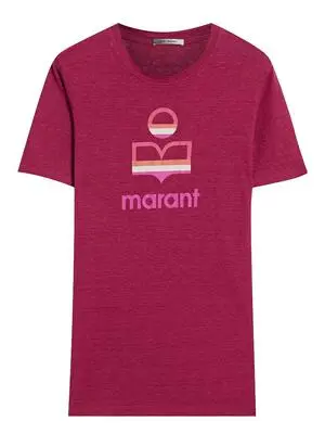 Isabel Marant Karaman Logoprint Linenjersey Tshirt - Fuchsia