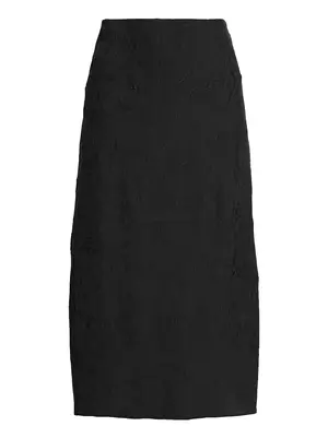 Co Plissé Crepe Midi Skirt - Black