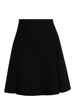 Co Pleated Wool-crepe Mini Skirt - Black