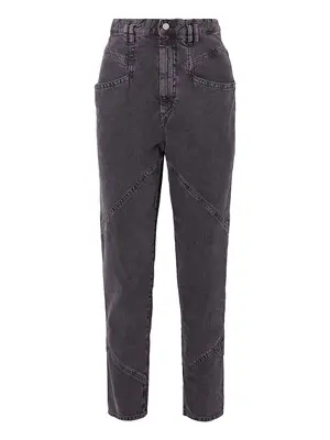 Isabel Marant Eloisa Paneled Boyfriend Jeans - Dark Gray