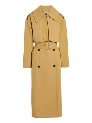 Co Doublebreasted Ttonblend Trench - Mustard