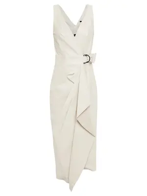 ISABEL MARANT ÉTOILE Isabel Marant Fanelia Asymmetric Leather Midi Wrap Dress