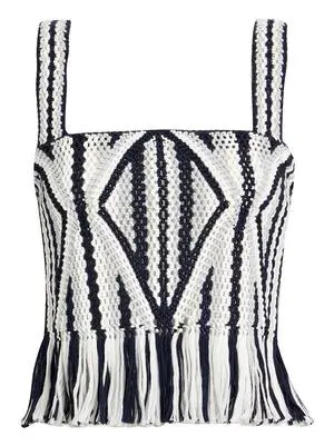 GABRIELA HEARST Gabriela Hearst Amalia Fringed Crochet Top