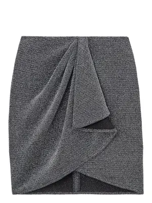 MARANT ETOILE Draped Metallic Mini Skirt - Black
