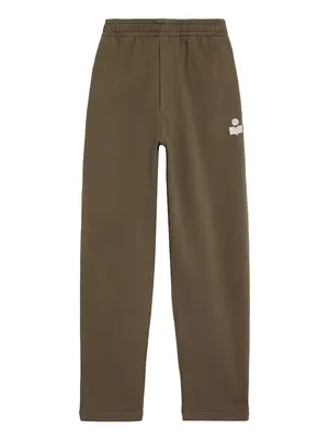 Isabel Marant Logoprint Cottonfleece Sweatpants - Army Green