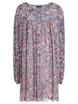 Isabel Marant Orion Floral-print Mini Dress - Blue