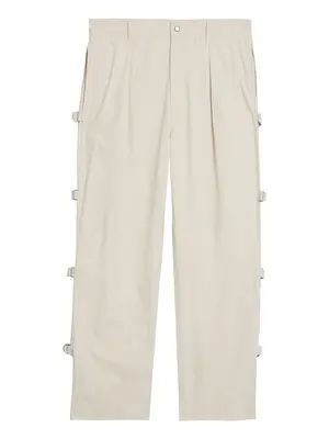 Isabel Marant Ogiel Buckle-detailed Cotton Pants - Beige