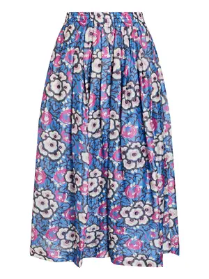 ISABEL MARANT Isabel Marant Pleated Floral-Print Silk Culottes