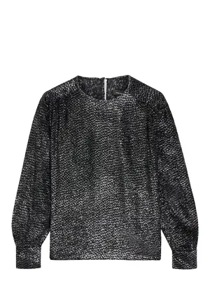 Isabel Marant Midway Metallic Fil Coupé Chiffon Blouse - Black