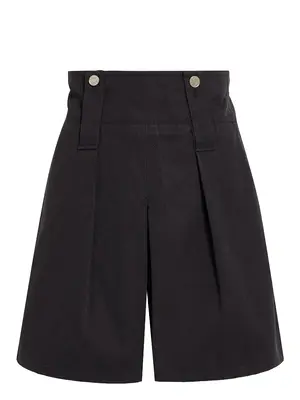Isabel Marant Dicochia Pleated Cotton-twill Shorts - Black