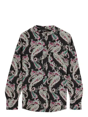 Isabel Marant Rusak Paisley-print Silk Crepe De Chine Shirt - Black