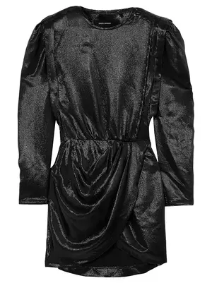 ISABEL MARANT ÉTOILE Isabel Marant Bagota Draped Metallic Silk-Blend Mini Dress