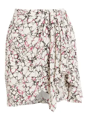 Isabel Marant Ixori Printed Silk Crepe De Chine Mini Skirt - Pink