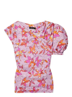 Isabel Marant Madinea Floral-print Crepe Top - Pink