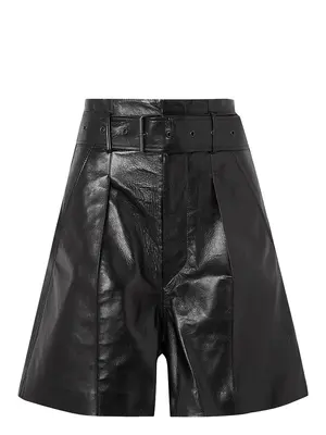 Isabel Marant Balilaz Leather Shorts - Black