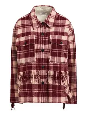 MARANT ETOILE - Marant Étoile Fringed Checked Wool-blend Jacket
