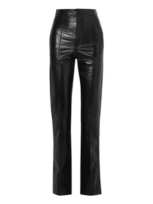 Isabel Marant Bilirokia Leather Straight-leg Pants - Black