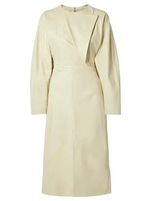 ISABEL MARANT ÉTOILE Isabel Marant Lazuli Wrap-Effect Paneled Leather Midi Dress