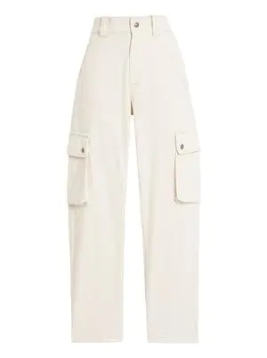Isabel Marant Evalia Cropped Cotton-twill Straight-leg Pants - Ecru