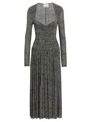 ISABEL MARANT ÉTOILE Isabel Marant Jenny Pleated Printed Stretch-Jersey Midi Dress