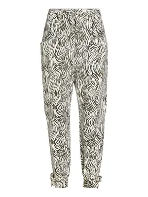 Isabel Marant Badeloisa Cropped Zebra-print Leather Pants - Animal Print