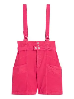 Isabel Marant Effie Stretch Linen-blend Ripstop Shorts - Fuchsia
