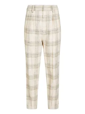 Isabel Marant Checked Corduroy Tapered Trousers - Ecru