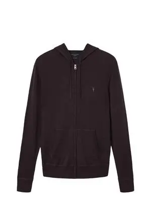 ALLSAINTS Merino Wool Mode Hoodie Brown