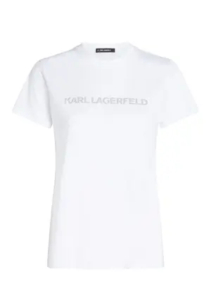 KARL LAGERFELD Karl Lagerfeld Glitter Appliqué Logo T-Shirt