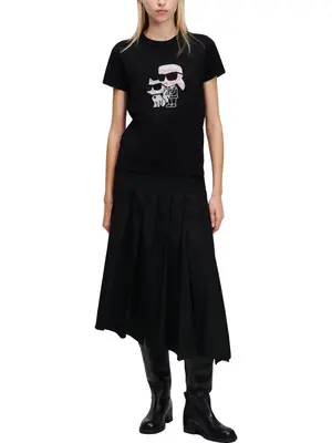 Karl Lagerfeld Ikon Choupette Rhinestone T-shirt - Black