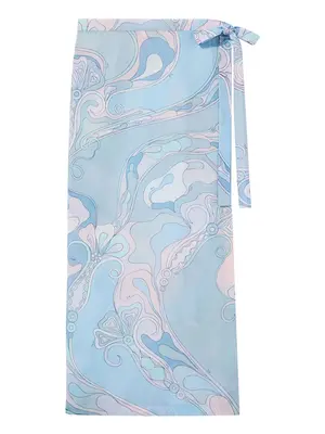 Emilio Pucci Abstract Pattern Cotton Skirt - Purple
