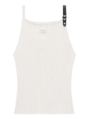 COURREGES Buckle-detail Ribbed Tank Top - Pink