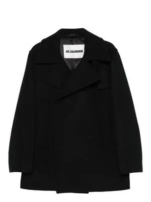 JIL SANDER Wool Kaban Coat - Black