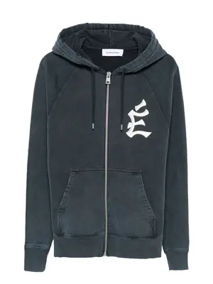 ÉTUDES STUDIO Logo-embroidered Zip-up Hoodie - Blue