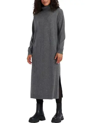 Chinti & Parker Roll-neck Knitted Dress - Grey
