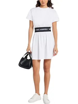 Karl Lagerfeld Logo-tape T-shirt Dress - White