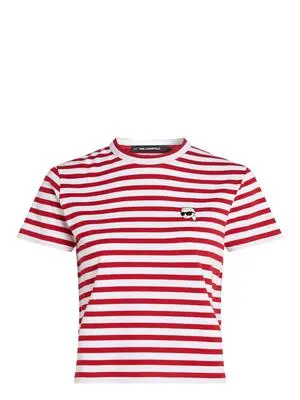 Karl Lagerfeld Ikon Striped T-shirt - Red