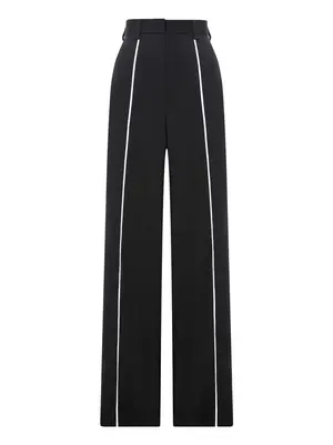 A.M.G. Contrasting-trim Trousers - Black