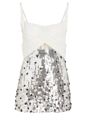 Giambattista Valli Sequin Embellished Mini Dress - White