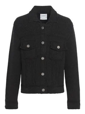 BARRIE Contrast-stitch Knitted Jacket - Black