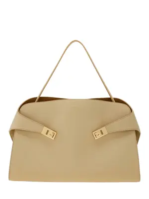 FERRAGAMO Medium Hug Shoulder Bag - Neutrals