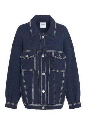 BARRIE Contrast-stitching Denim-effect Jacket - Blue
