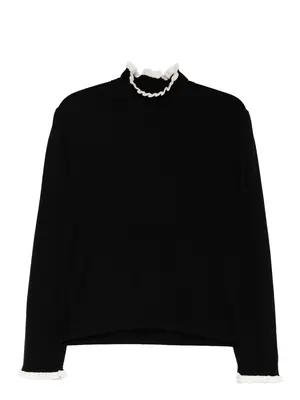 AGNÈS B. Pleat Detailing Knit Top - Black