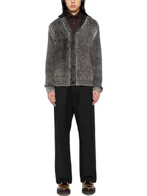 Paul Smith Acid-washed Printed-effect Cardigan - Grey