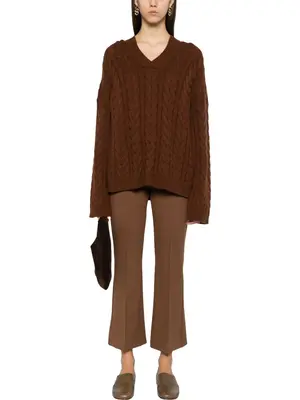 BLANCA VITA Flared Trousers - Brown